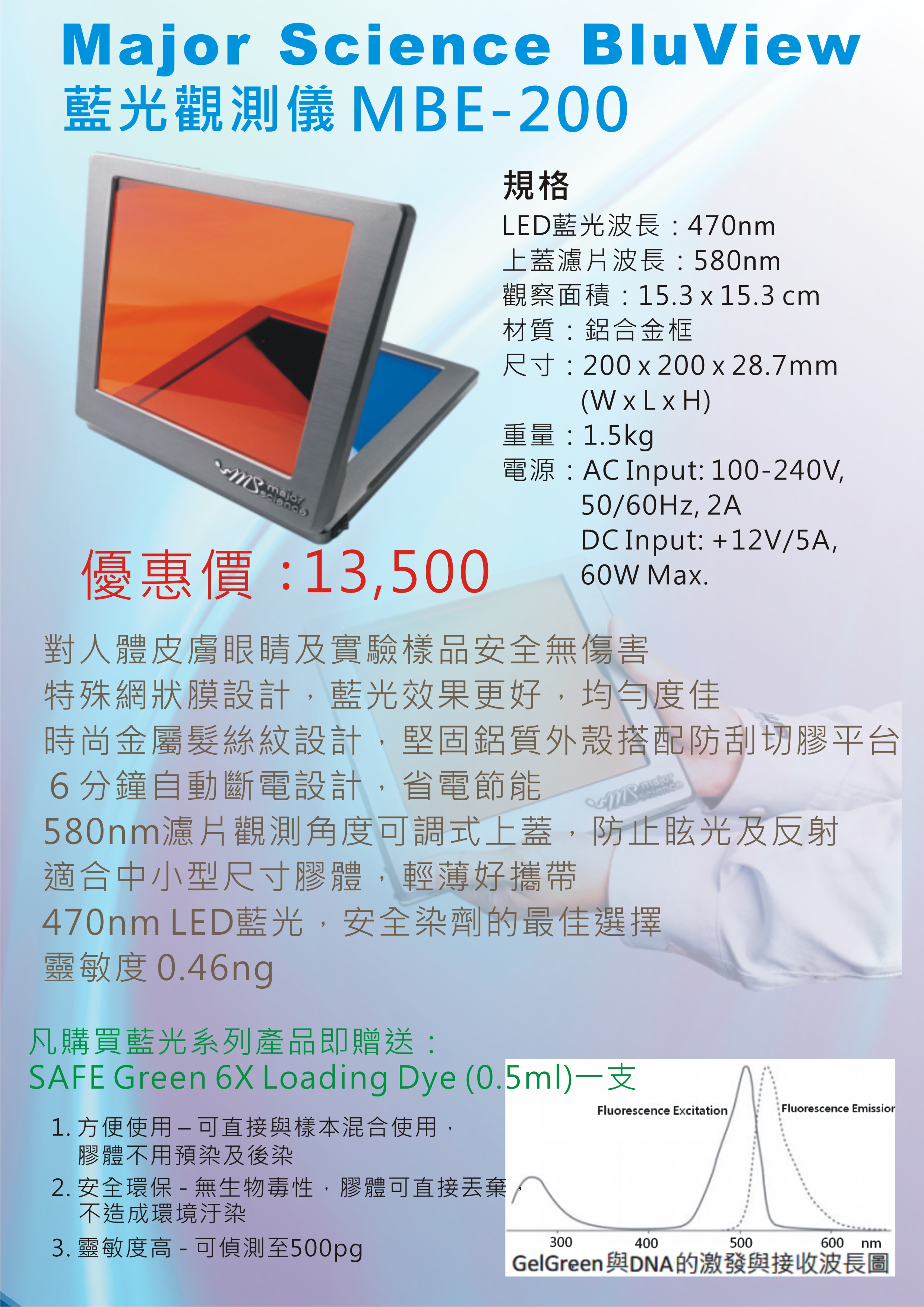 促銷優惠Major Science 藍光觀測儀 MBE-200-山水科技儀器有限公司